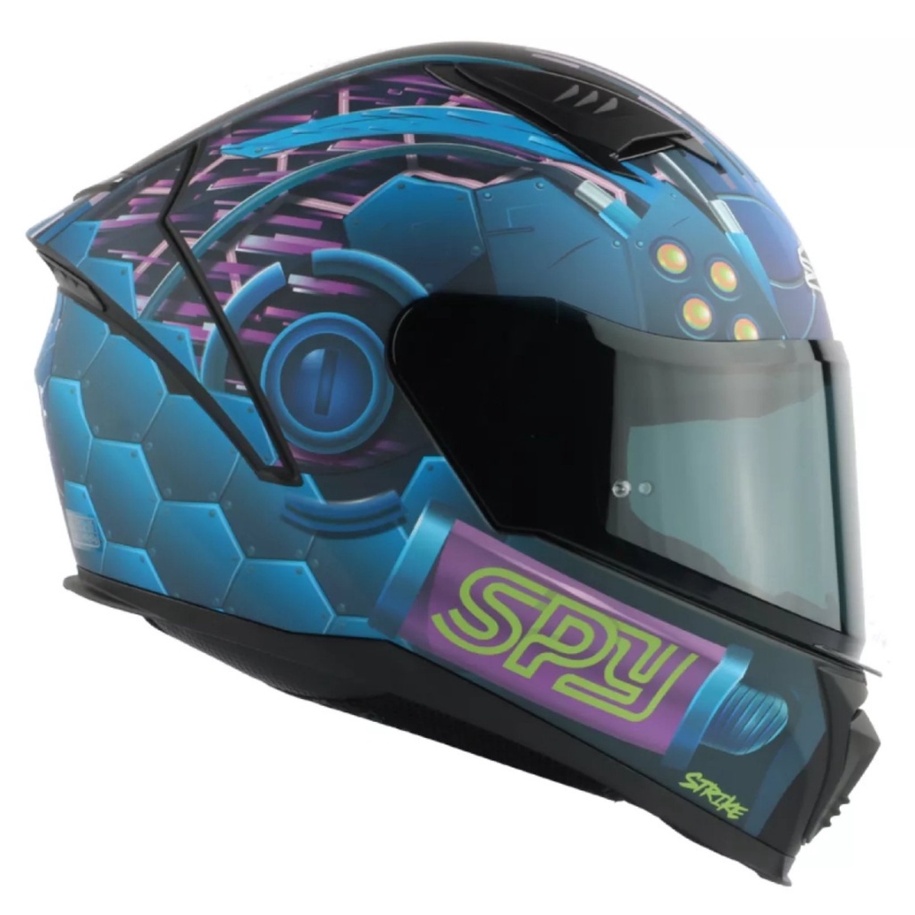 FORD SPYDER FULL FACE STRIKE 391 MATTE BLUE PNK WD FULL FACE HELMET ...