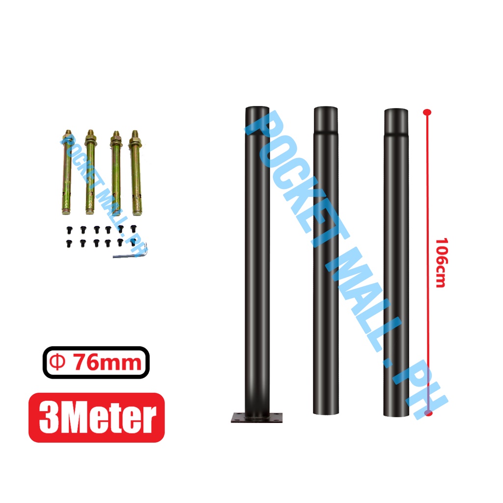 Light Pole 3Meter & 4Meter Steel Pole for LED Solar Street Light ...