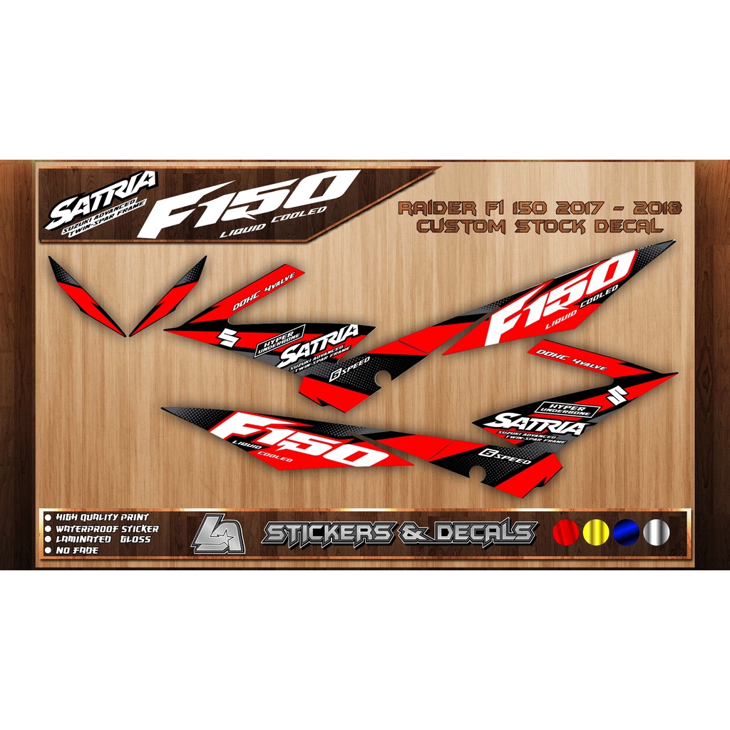 RAIDER FI 150 (SATRIA) 2017 - 2018 CUSTOM STOCK DECAL | Shopee Philippines