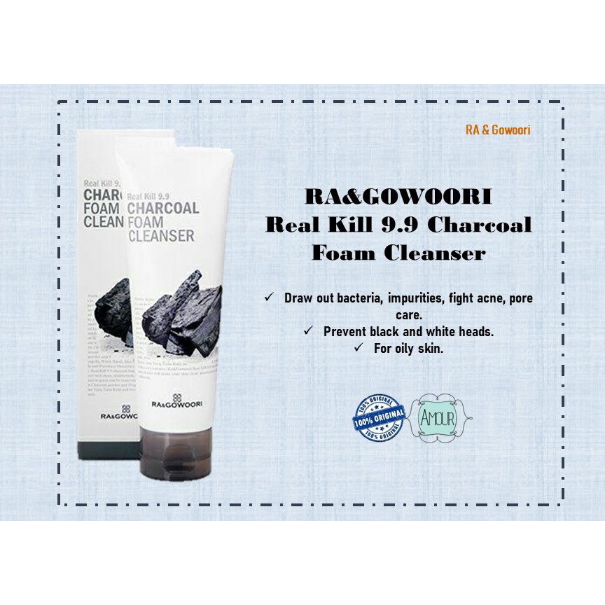 RA&GOWOORI Real Kill 9.9 Foam Cleanser (Charcoal and White Milk), 120ML ...