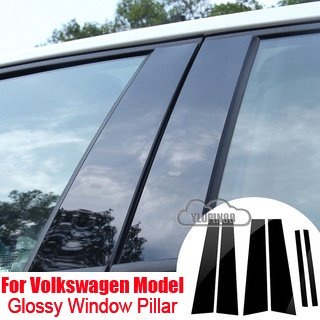VW Car Window BC Pillar Post Trim Cover Strip Stickers Glossy Black PC ...