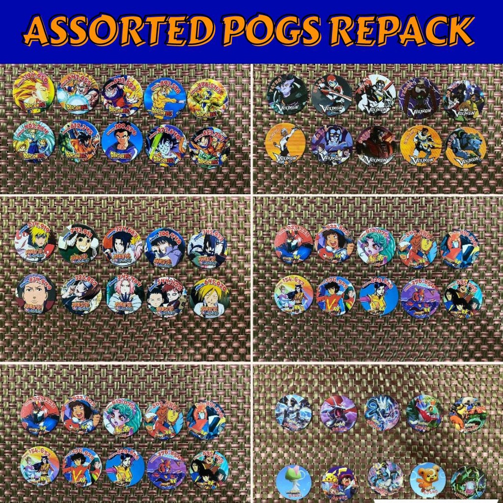 VOLTES 5 AND VOLTRON POGS REPACK - SET OF 10 - NARUTO, DRAGON BALL Z ...