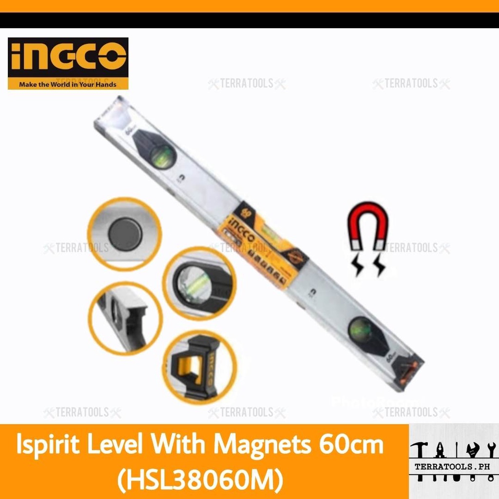 INGCO Spirit Level with Magnets 60cm HSL38060M | Shopee Philippines