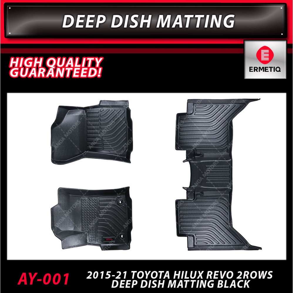 2015-2021 TOYOTA HILUX REVO 2ROWS DEEP DISH MATTING BLACK | Shopee ...