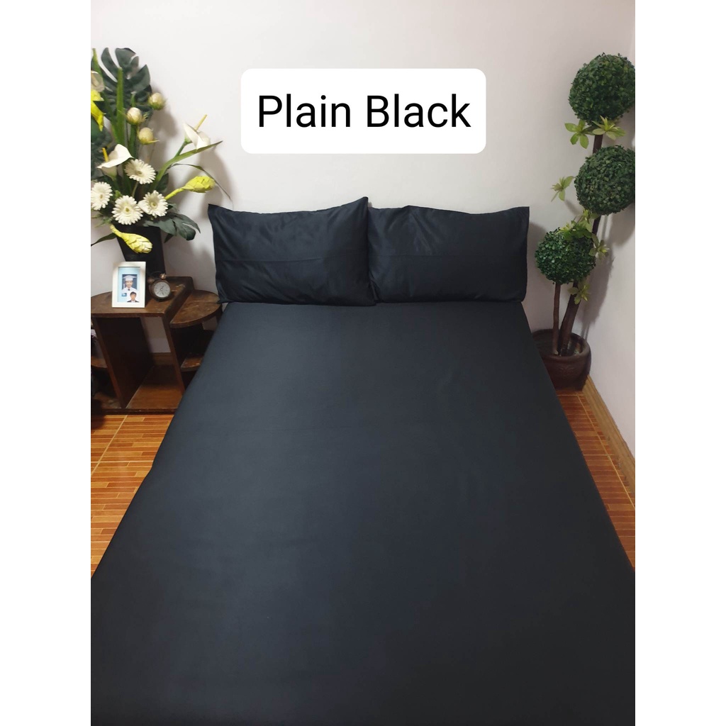 Fully Garterize Plain Black Premium Canadian Cotton Bedsheets With ...