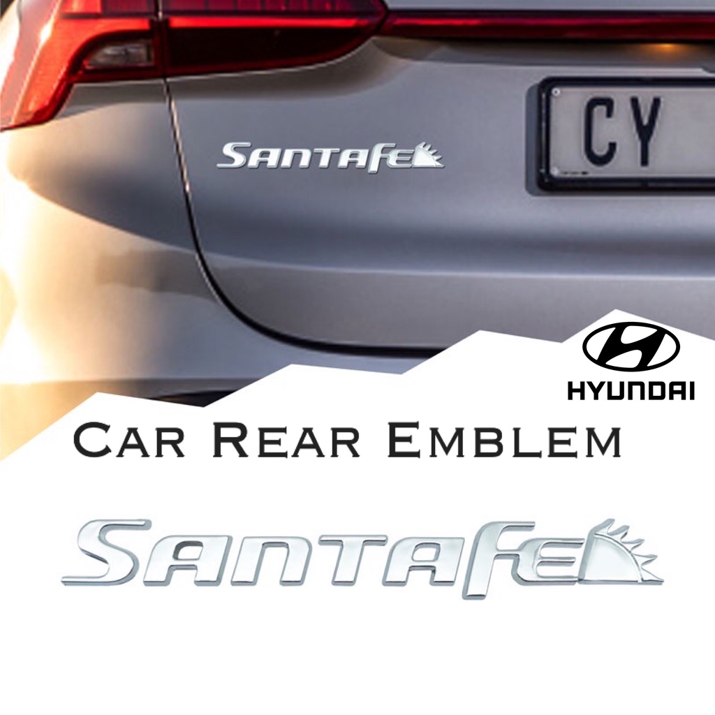 CP 1pcs SANTA FE Car Rear Trunk Emblem Badge Sticker Decal | Shopee ...