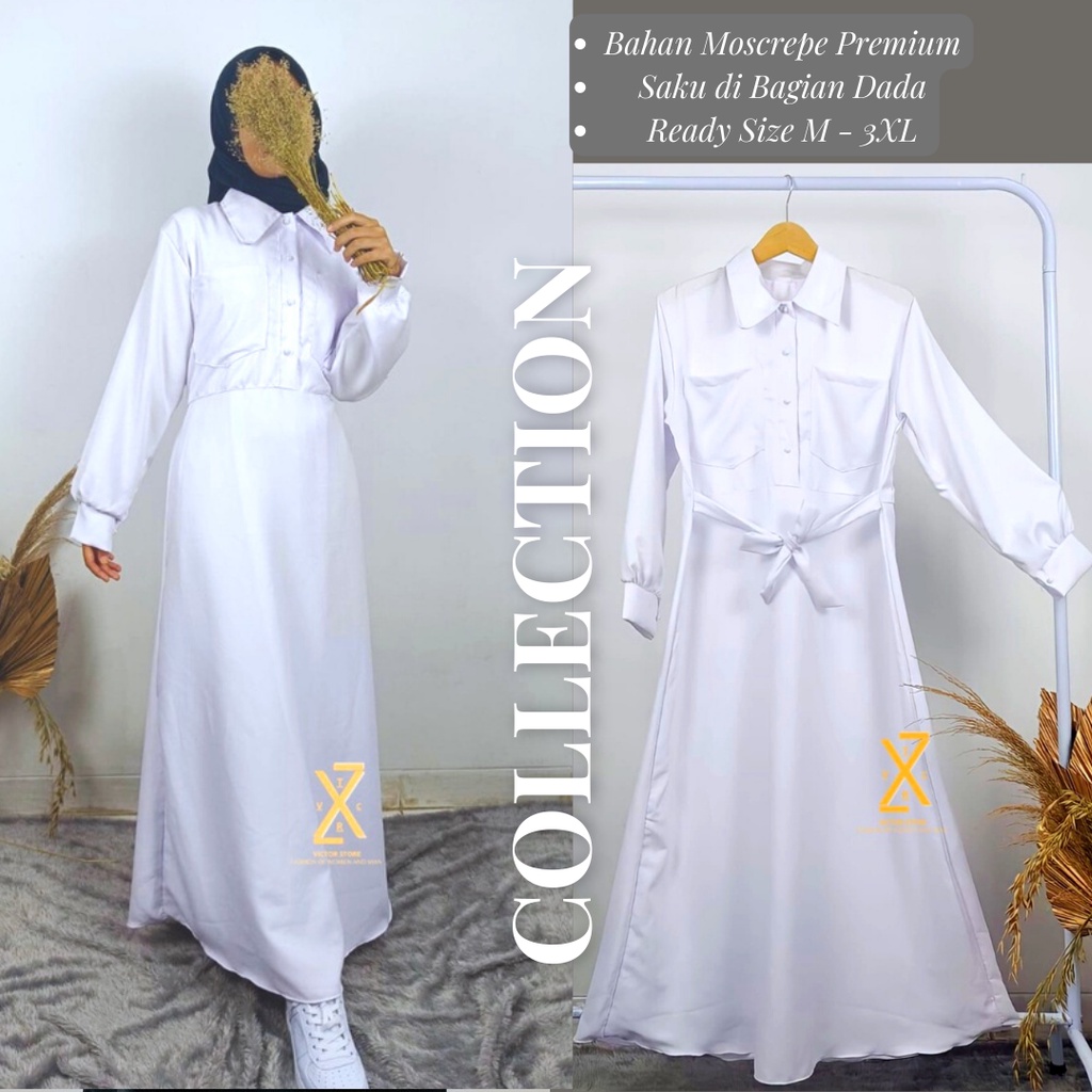 PUTIH A White Dress-Simple Elegant Dress-Eid Dress-Eid Dress 2023-eid ...