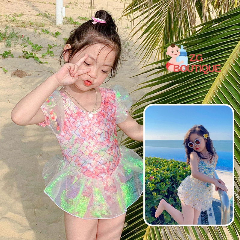 Mermaid girls Bikini, one-piece swimsuit, cute girls' swimsuit, sizes ...