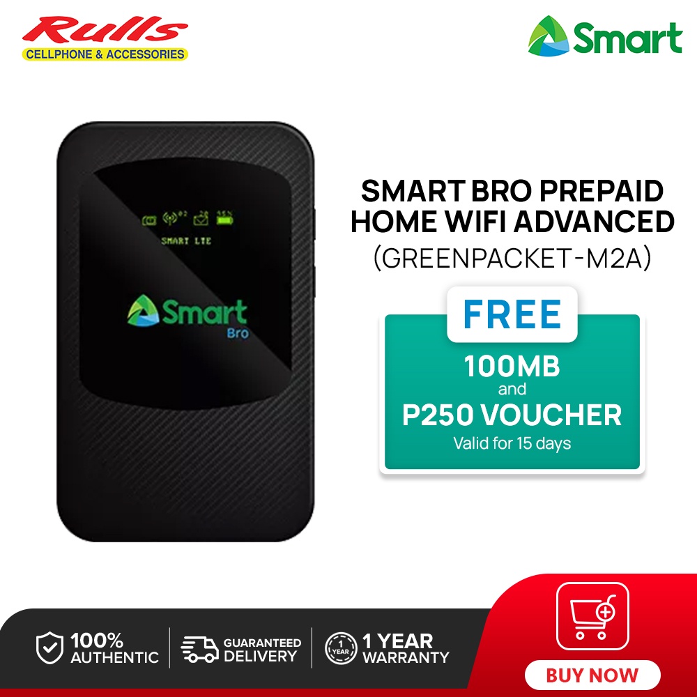 Smart Bro Prepaid LTE-A Pocket WiFi Advanced (Greenpacket M2A) with FREE 100MB & P250 Voucher ...