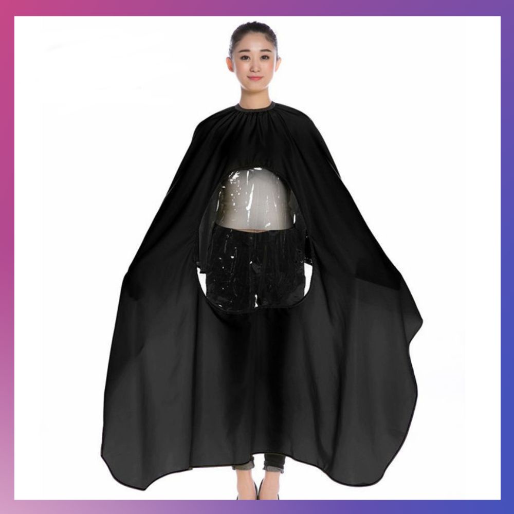 R&Y | Full Body Cape Hair Dressing Gown Black Transparent Center ...