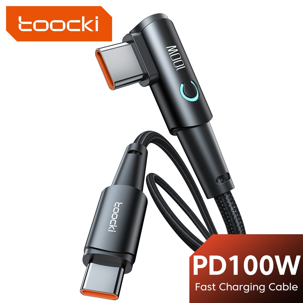 Toocki USB Type C to USB C Cable 90 Degree Elbow PD 100W Fast Charging ...