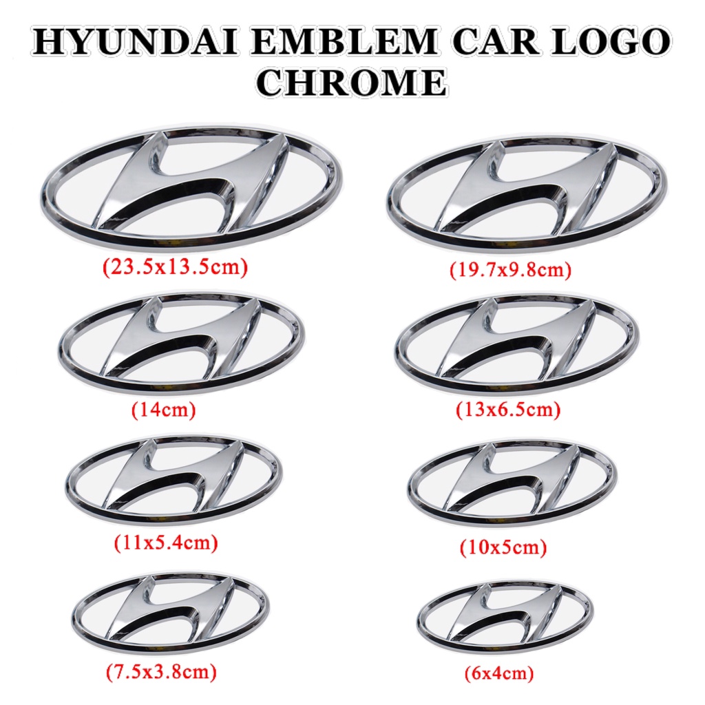 CP HYUNDAI Car Logo Emblem Car Front Grille Emblem Logo Rear Trunk ...