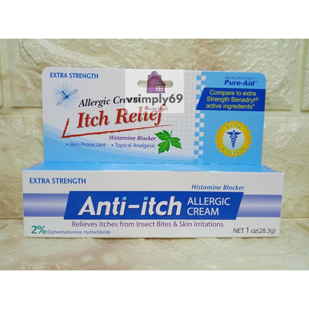 Pure-Aid Anti-itch Allergic Cream (28.3 g) | Shopee Philippines