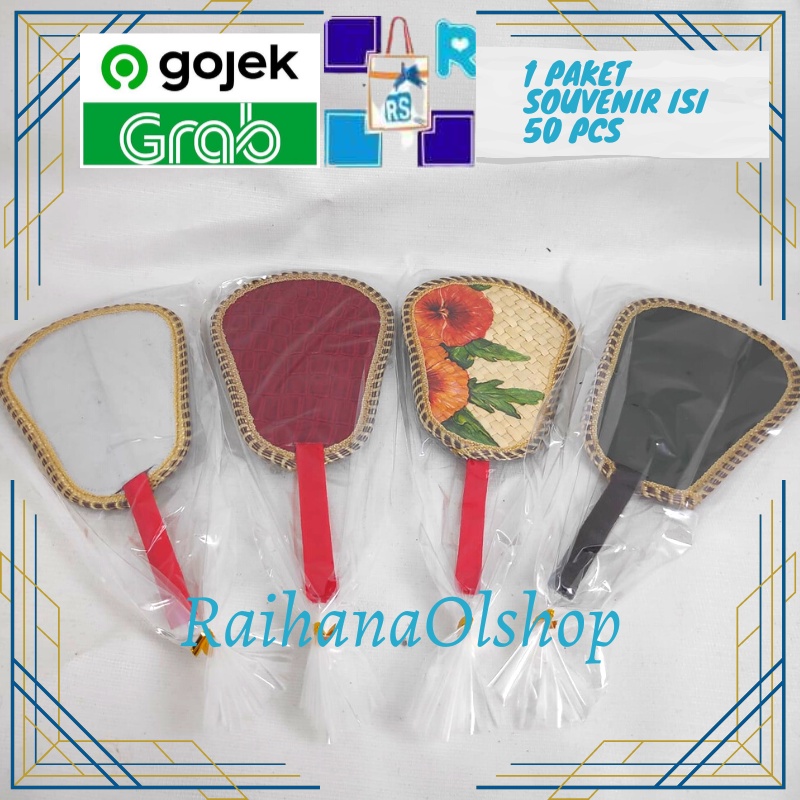 50 pcs pandan fans in plastic packaging, birthday and circumcision ...