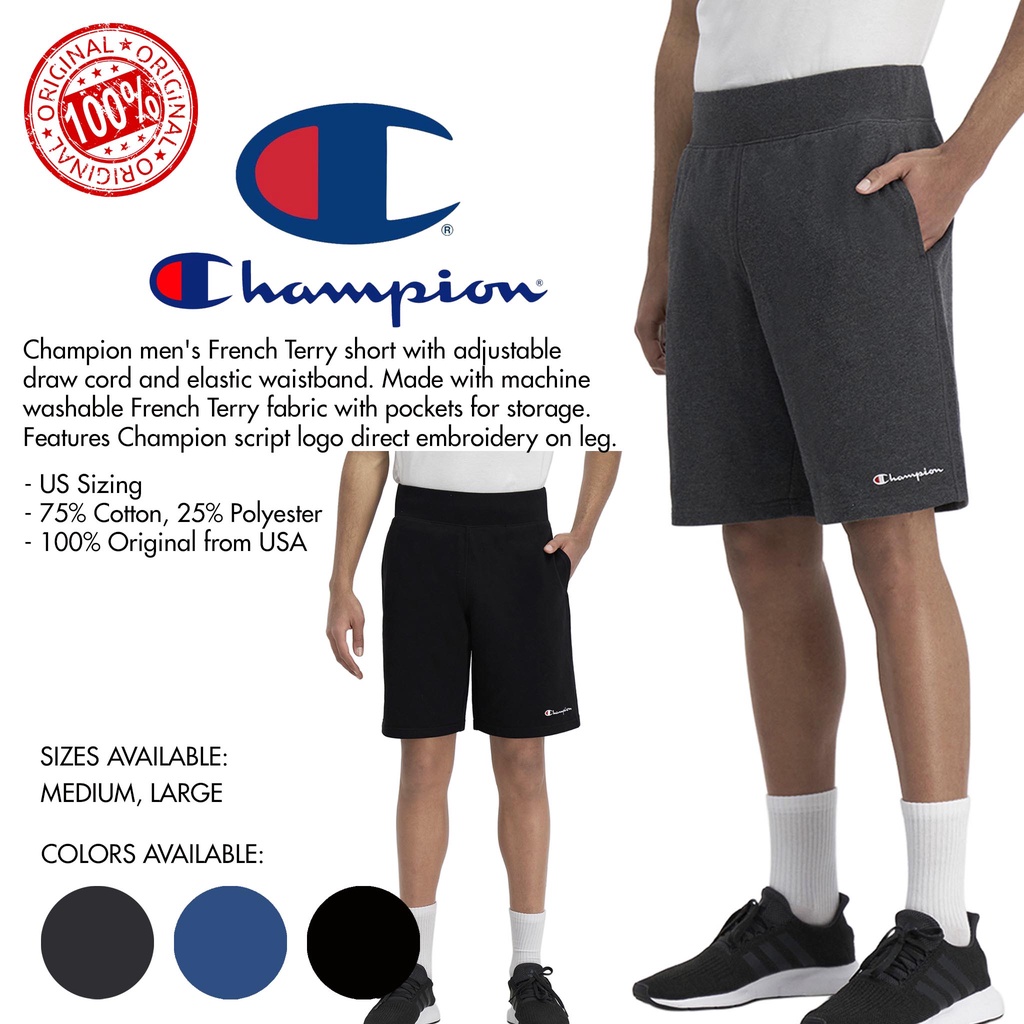 100% ORIGINAL AUTHENTIC CHAMPION MEN'S FRENCH TERRY SHORT | Shopee ...
