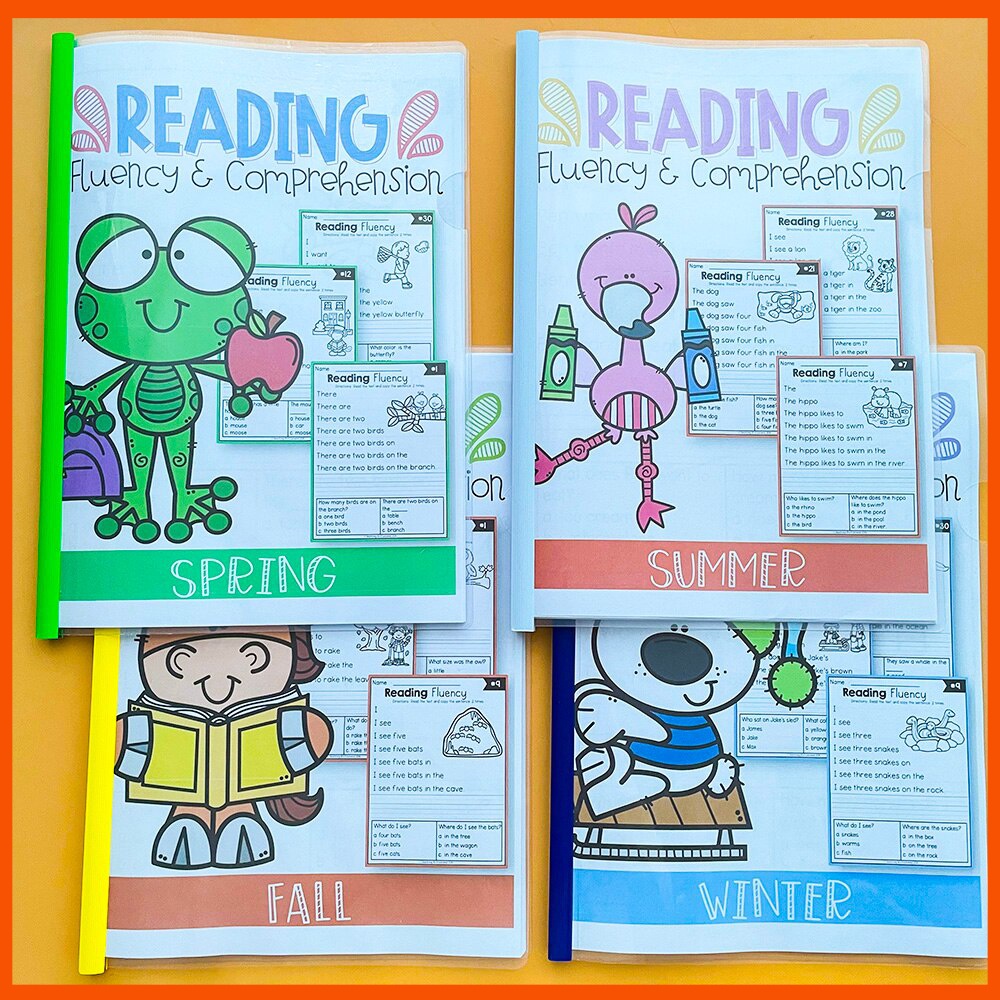 Kindergarten Seasons Reading Fluency Comprehension Workbook Reading ...