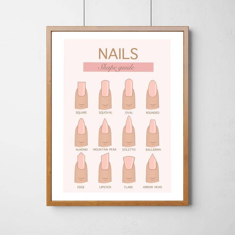 Nail Shapes Nail Salon Decor | Manicure Pedicure | Nail Technician ...