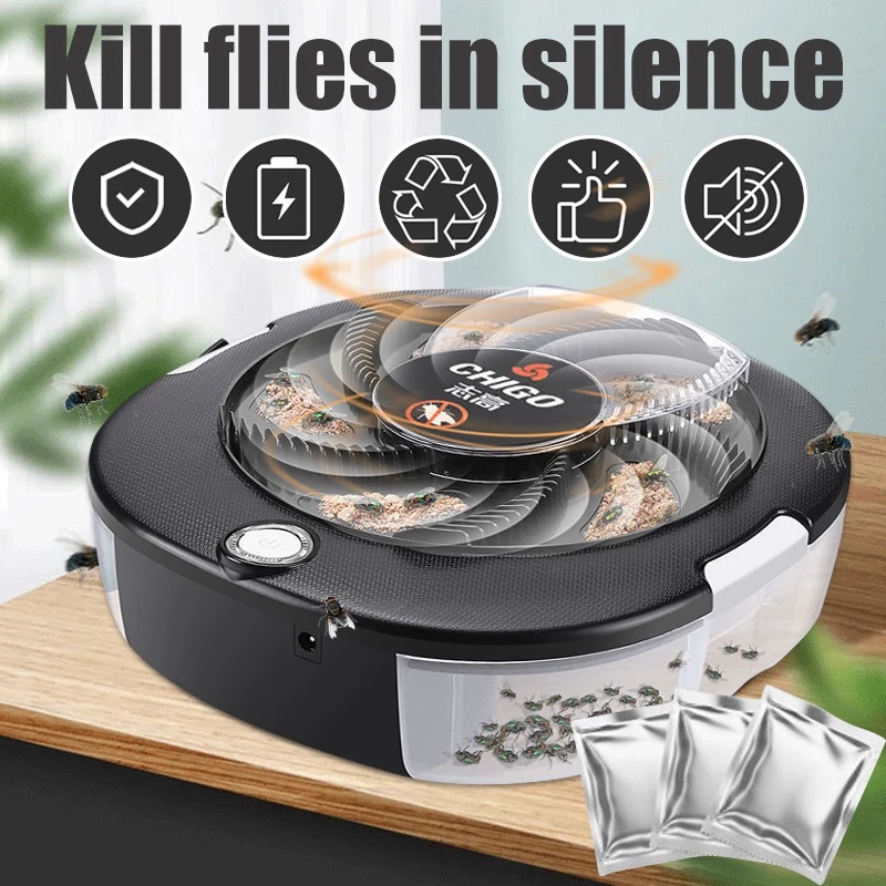 USB Automatic Flies Killer Fly Trap Indoor Outdoor Electric Killer ...