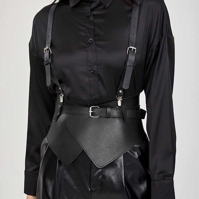 Women's Steampunk Leather Body Harness Belt Suspenders Adjustable Belts ...