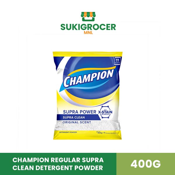 Champion Regular Supra Clean Detergent Powder 400g | Shopee Philippines