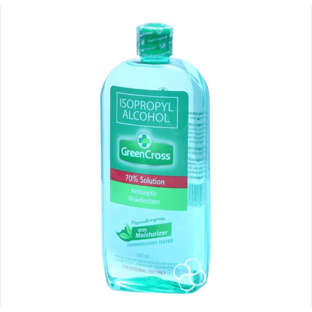 Green Cross Ethyl Alcohol 70% Solution with Moisturizer 500mL | Shopee Philippines