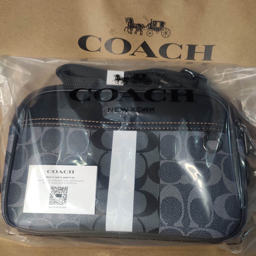 C9965 Coach Graham Crossbody in Blocked Signature Canvas with Varsity ...