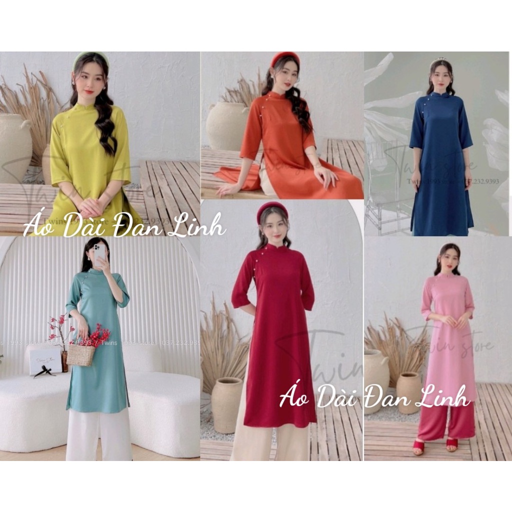 All colors of modern, straight western silk ao dai - Dan Linh Ao Dai ...