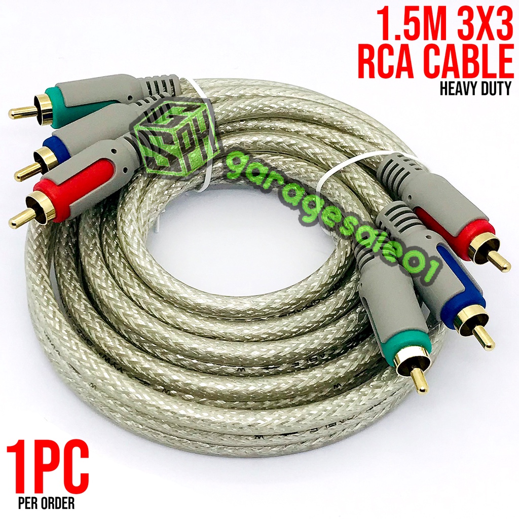 🟨RCA 3X3 Heavy Duty Cable (1.5 METERS)🟨 | Shopee Philippines