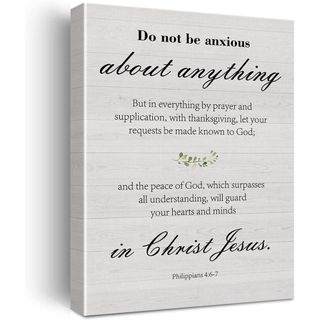 Do Not Be Anxious Bible Verse Quote Canvas Wall Art Inspirational ...
