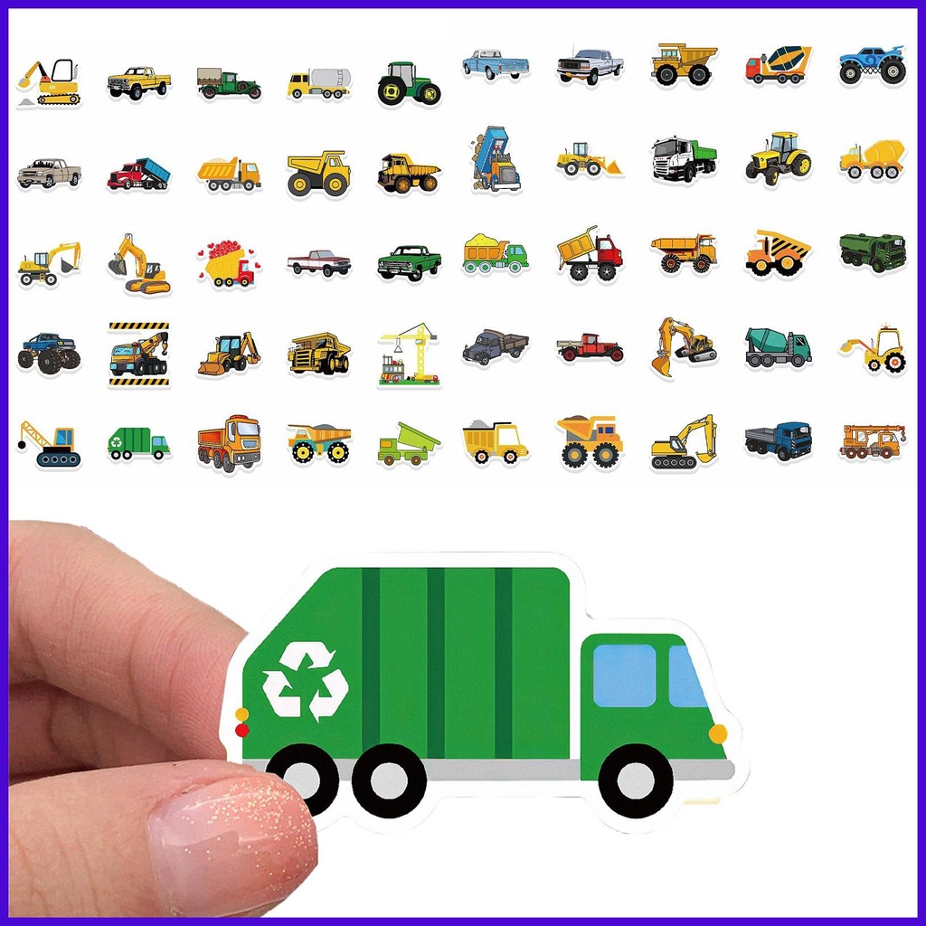 Transportation Stickers for Kids 50pcs Construction Vehicle Graffiti ...