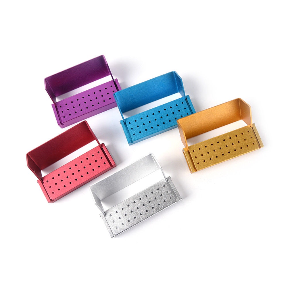 30 Holes Dental Opening Bur Burs holder Block Disinfection Box ...