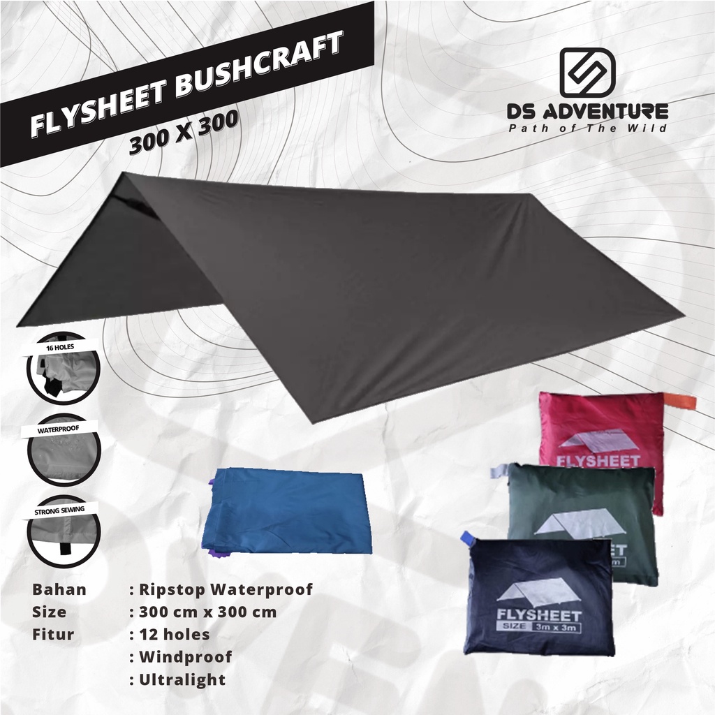 TENDA Flysheet 3x3 meters bivouac flesit tent flyshet waterproof tent ...