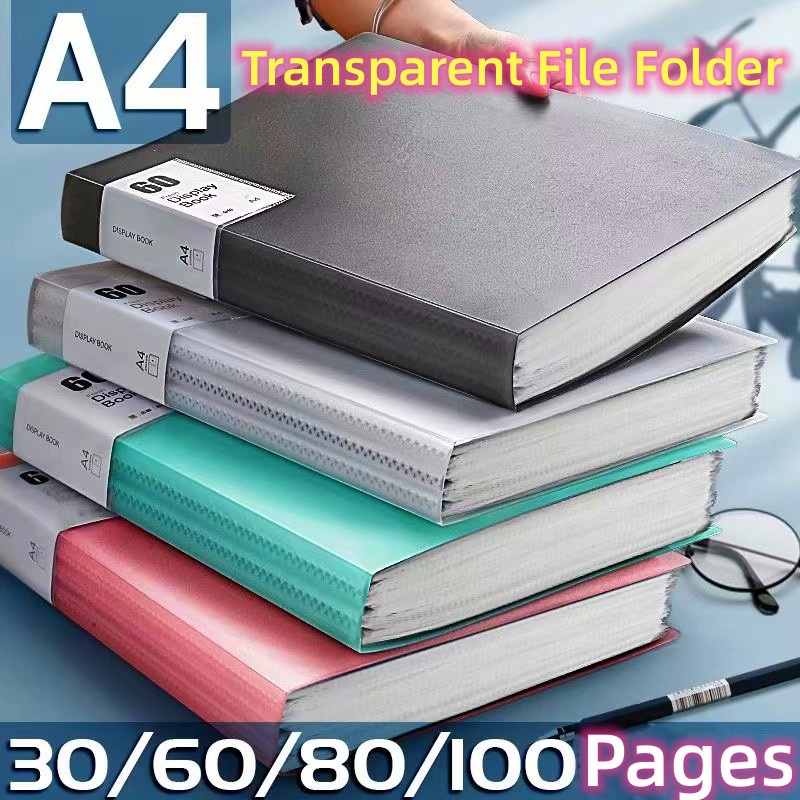 Transparent File Folder Document Organizer Big Clear Book Stationery ...