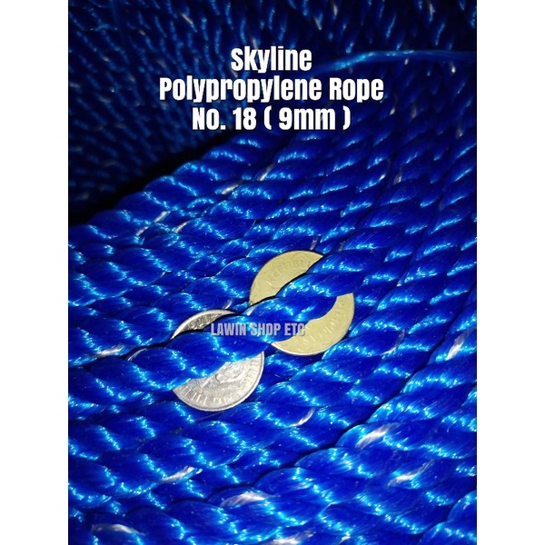 SKYLINE BLUE ROPE 9MM X 200 METERS (NO. 18) PER ROLL POLYPROPYLENE ROPE ...
