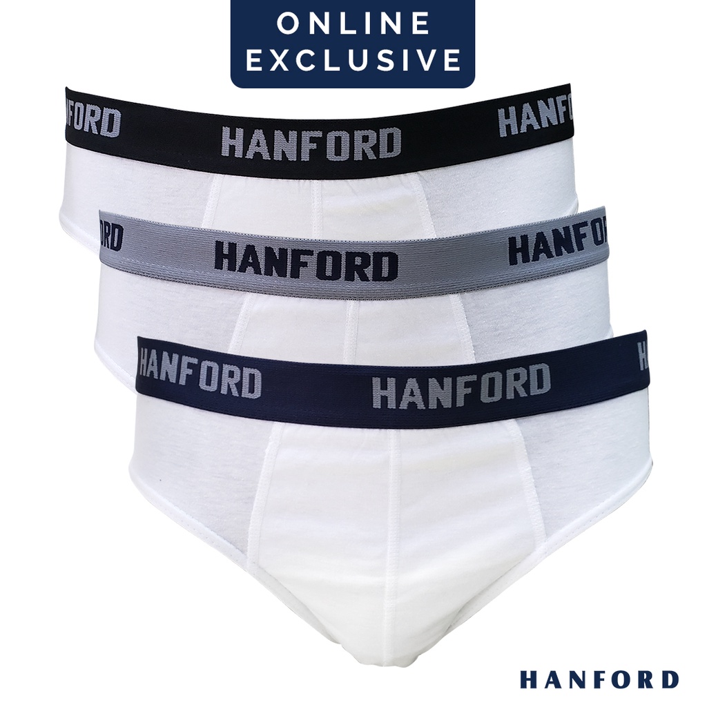 Hanford Men Regular Cotton Briefs V103 V203 - White (3in1 Pack ...