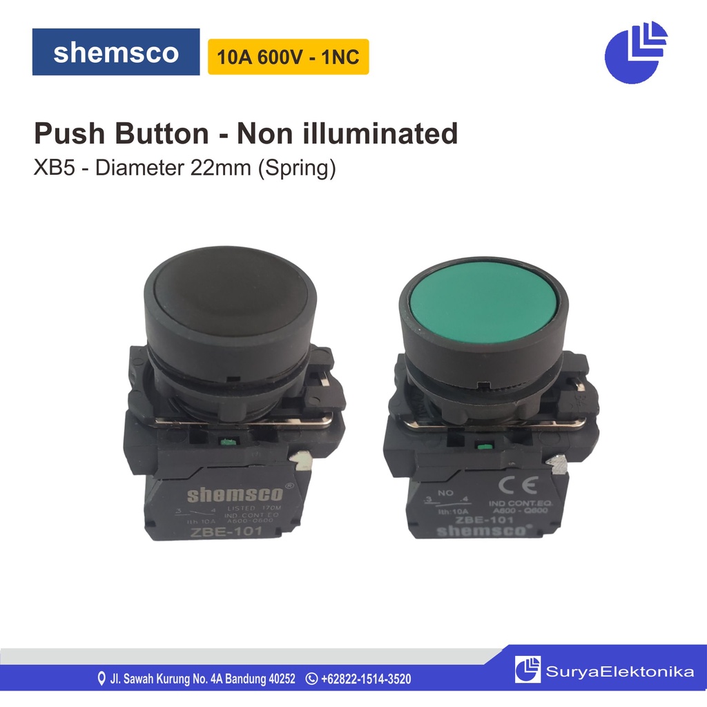 TOMBOL Push Button XB5 - 22mm Button Switch (NO) | Shopee Philippines
