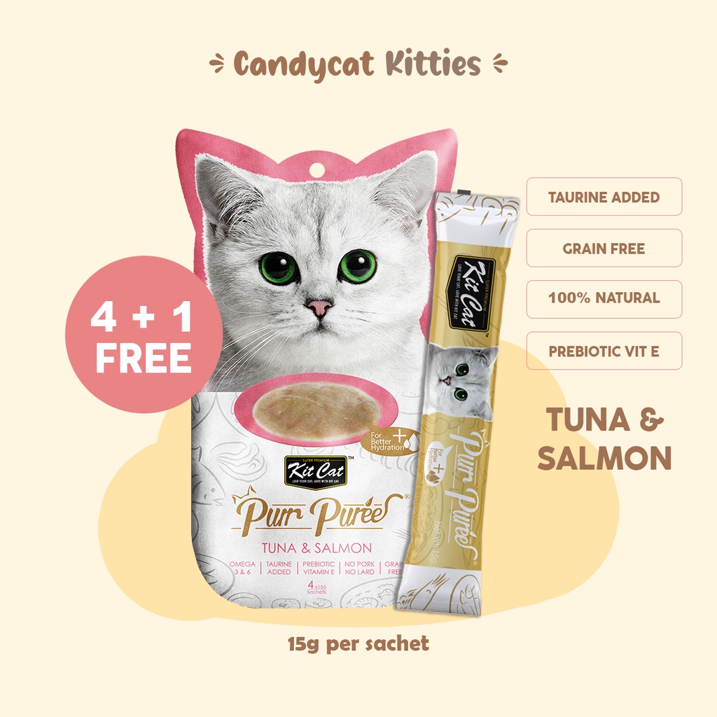 Kit Cat Purr Puree Tuna & Salmon (Hairball) | Shopee Philippines