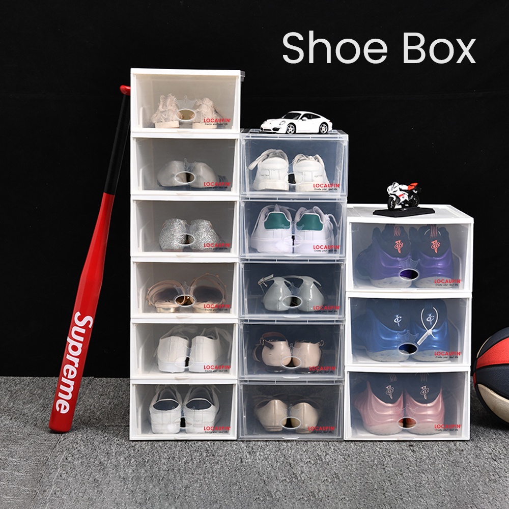 DAU Yvonne Frosted With Lid Shoe Box Cabinet Organizer Dust-Proof ...