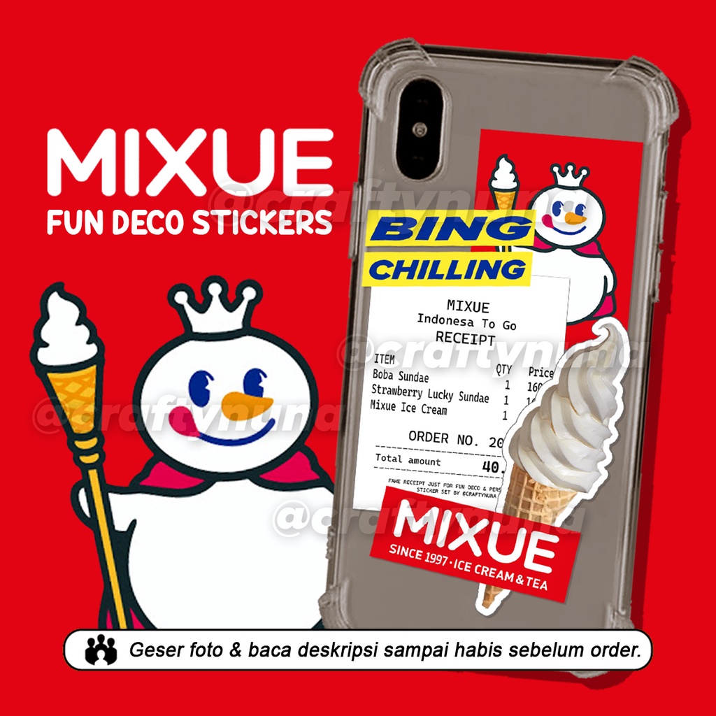 Mixue FUN AESTHETIC DECO STICKER ART Decorative STICKER case hp casing ...