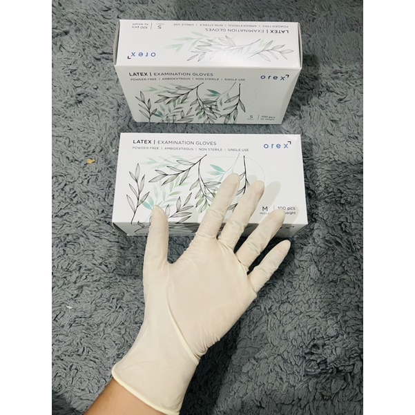 OREX LATEX Examination Gloves S/M/L/XL (100pcs) | Shopee Philippines