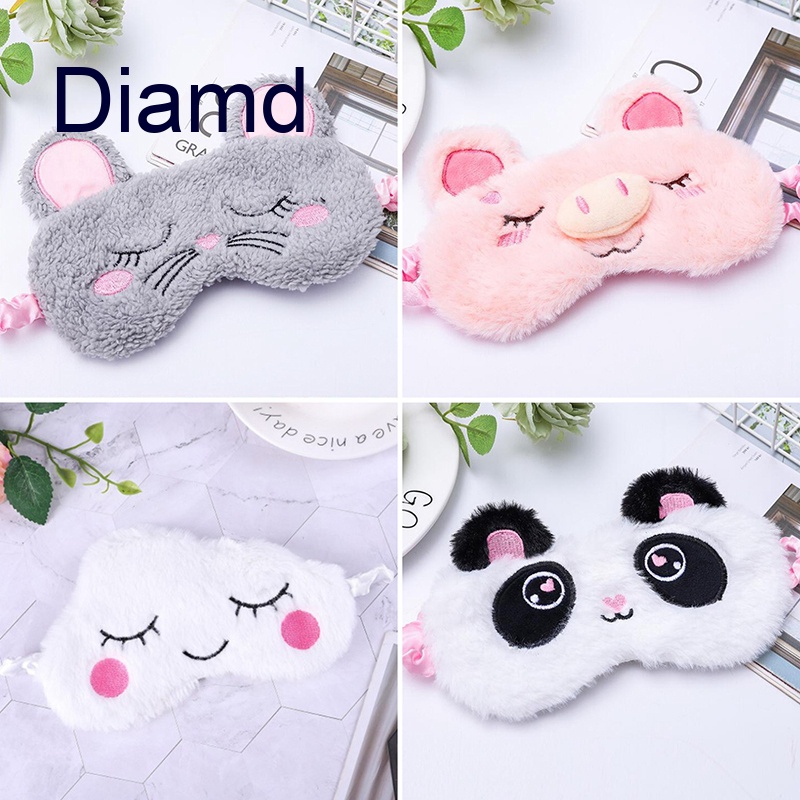 Diamd Cute Plush Sleep Mask Cartoon Rabbit Eye Mask Girls Kids Women ...