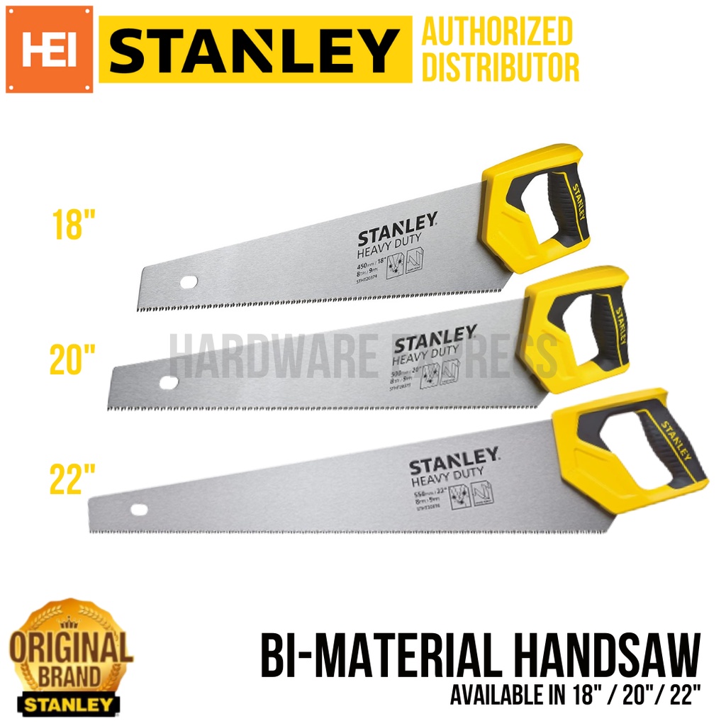 STANLEY Heavy Duty Bi-Material Handsaw 18" (20-374) , 20" (20-375) or ...