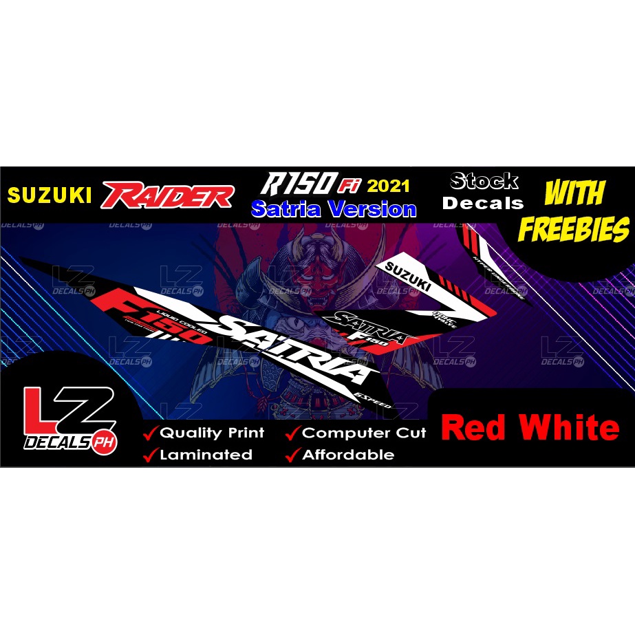 Suzuki Raider 150 Fi (2021) Satria Version Stock Decals / Stickers with ...