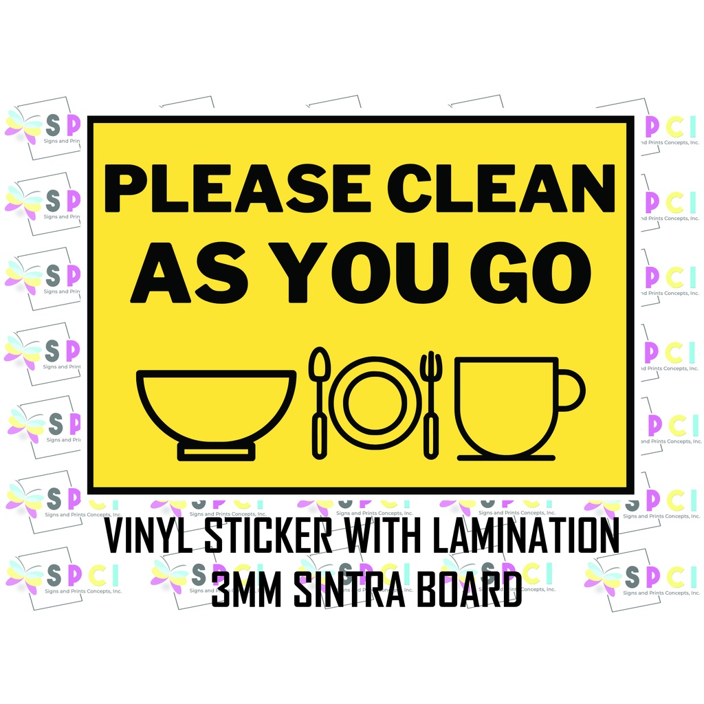 PLEASE CLEAN AS YOU GO SIGNAGE | Shopee Philippines