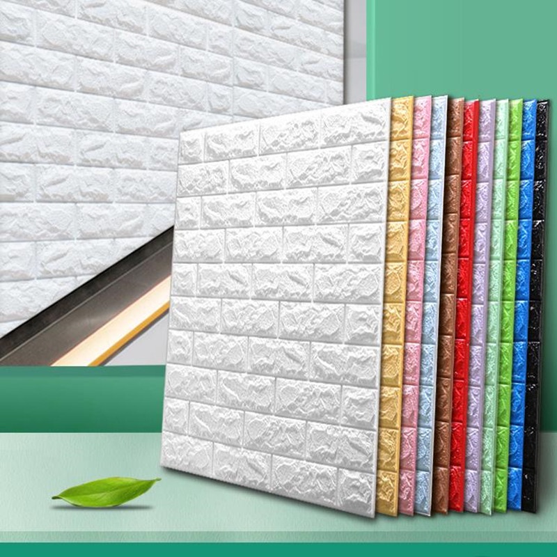 3D Brick Pattern Wall Stickers Self-adhesive Foam Anti-collision ...