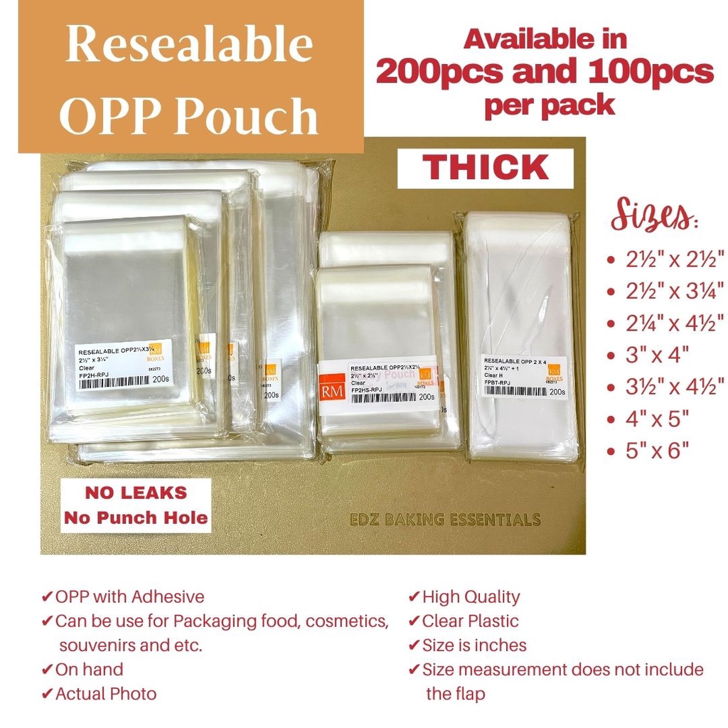 OPP Plastic with Adhesive Packaging Pouch Resealable OPP Pouch Thick ...