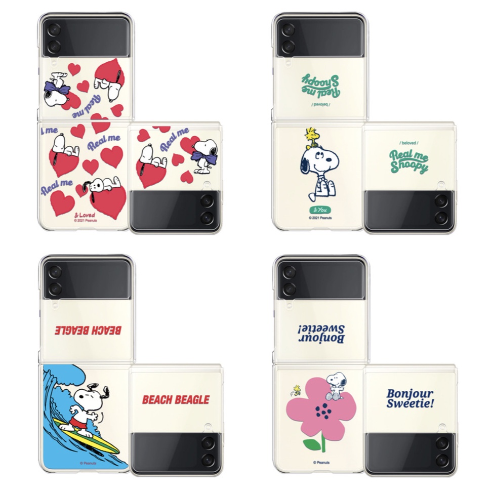 Peanuts Snoopy Clear hard character case for Galaxy Z Flip 3 4 / flip4 ...