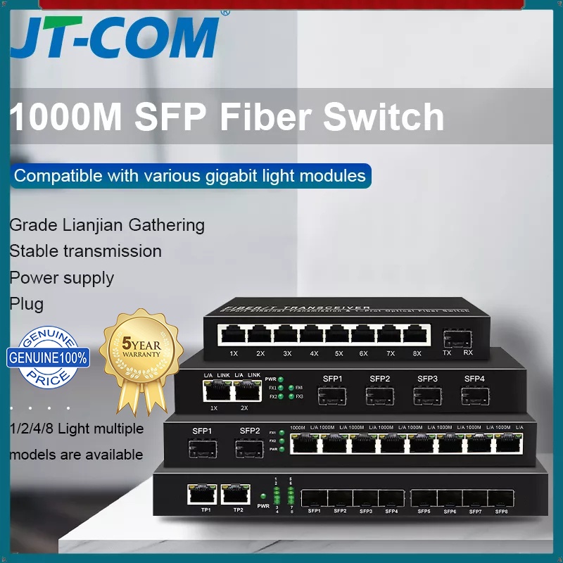 JT-COM Gigabit Fiber Optical Switch 10/100/1000M 2Port/4Port/8Port ...