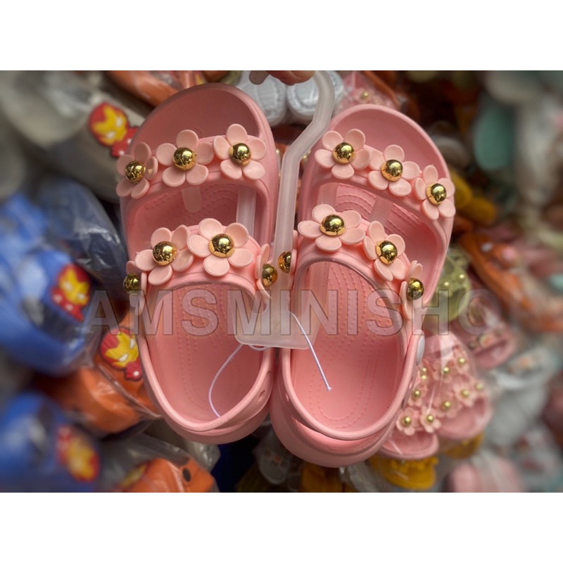 AMS New 2Strap Cute Flower Design Yeezy Slides Infant Sandals For Kids ...