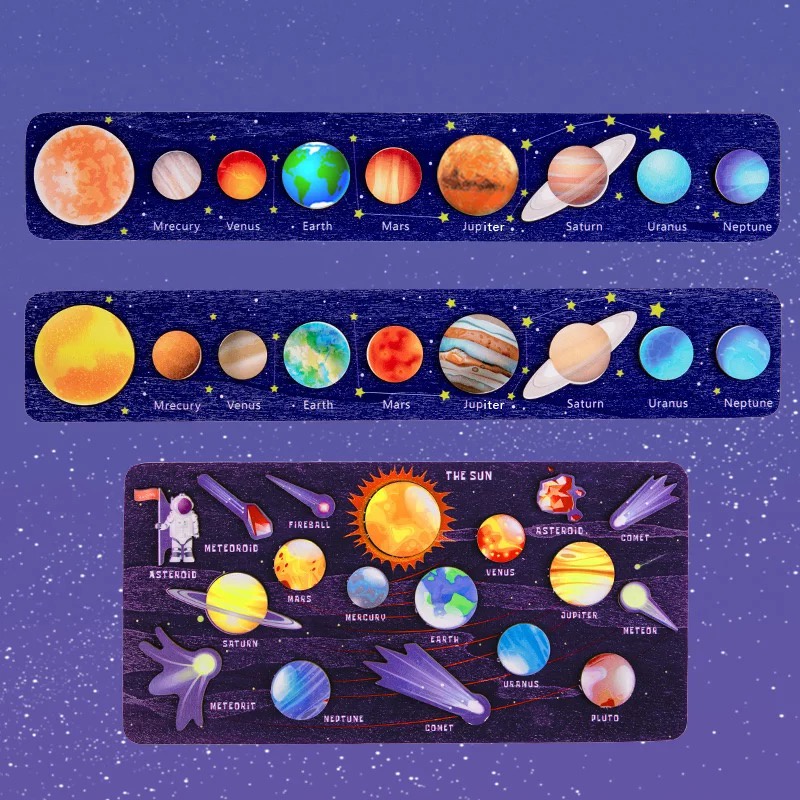 Montessori Wooden Solar System Eight Planets Puzzle | Shopee Philippines